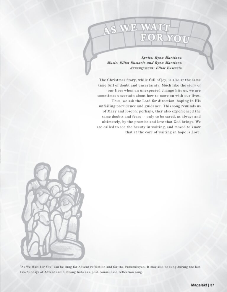 JesCom Philippines | AS WE WAIT FOR YOU – Music Sheet