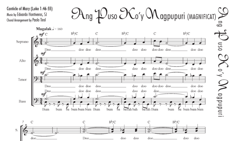 JesCom Philippines | ANG PUSO KO’Y NAGPUPURI – Music Sheet