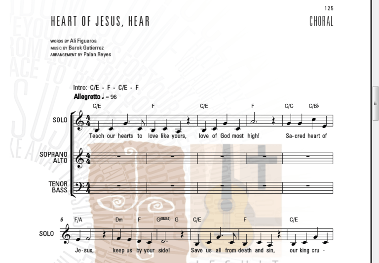 JesCom Philippines | HEART OF JESUS HEAR – Music Sheet