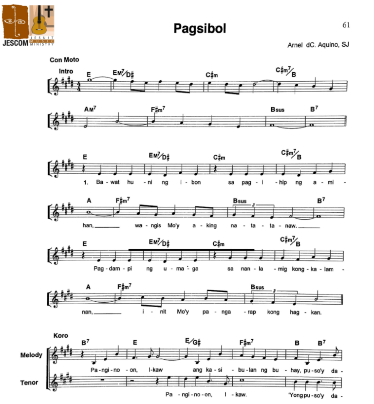 JesCom Philippines | PAGSIBOL – Music Sheet