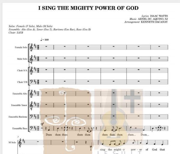 JesCom Philippines | I SING THE MIGHTY POWER OF GOD – Music Sheet